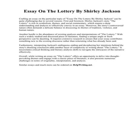 Essay On The Lottery.pdf