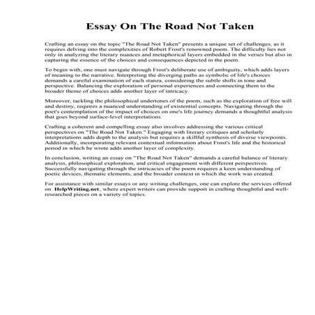 Essay On The Road Not Taken.pdf