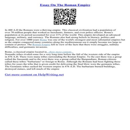 Essay On The Roman Empire | PDF | Credit Cards | Personal Debt