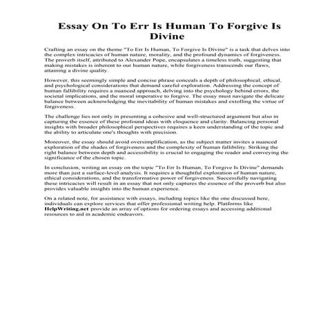 Essay On To Err Is Human To Forgive Is Divine.pdf