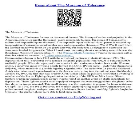 Essay On Tolerance | PDF