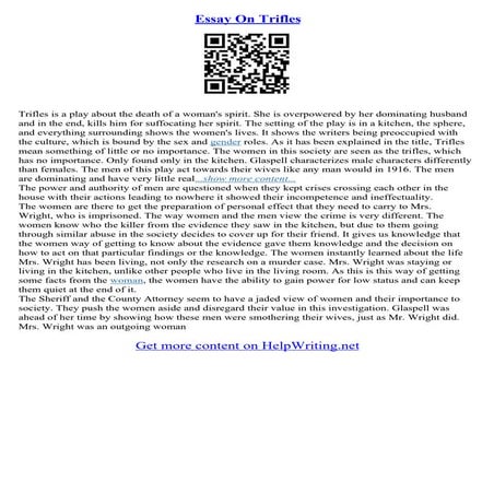 Essay On Trifles | PDF