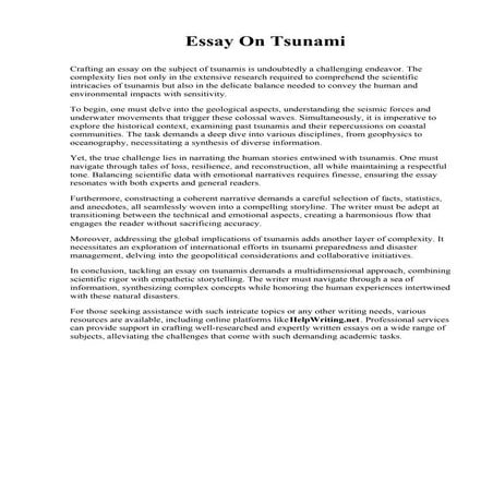 Essay On Tsunami. Santa Clara University | PDF
