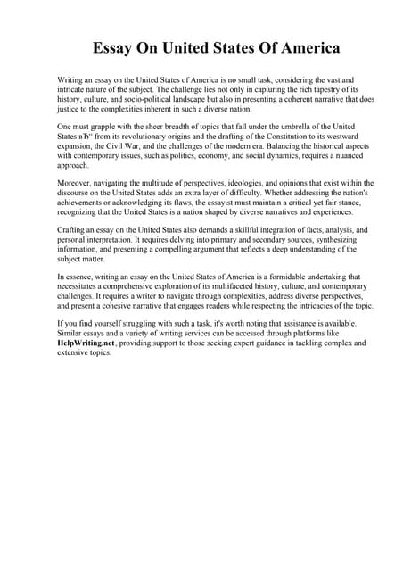 Essay On America. Alexandria Technical & Community College | PDF