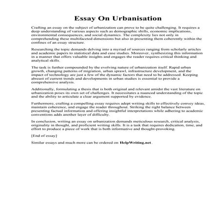 Essay On Urbanisation.pdf