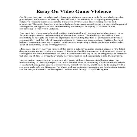 Essay On Video Game Violence.pdf