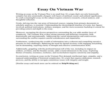 Essay On Vietnam War | PDF