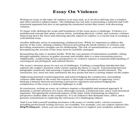 Essay On Violence.pdf