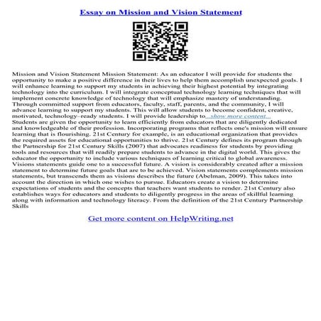 Essay On Vision 2020 | PDF