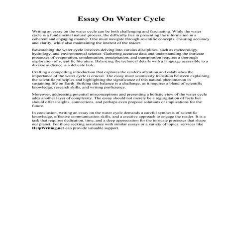 Essay On Water Cycle.pdf