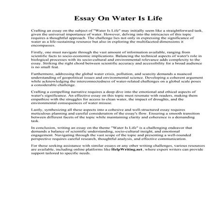 Essay On Water Is Life.pdf