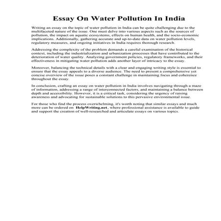 Essay On Water Pollution In India.pdf