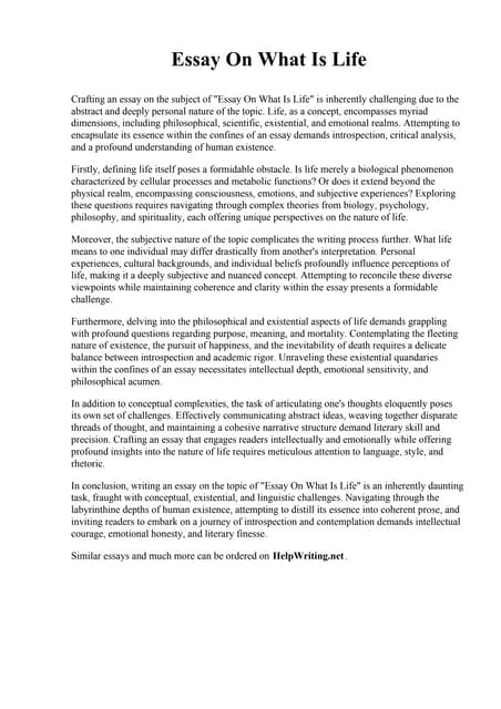 Sample Essay About Life.pdf