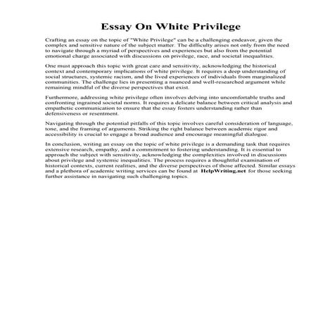 Essay On White Privilege | PDF | Christianity | Religion & Spirituality