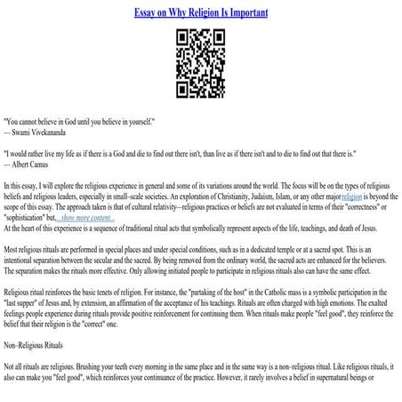 Religion Definition Essay | PDF