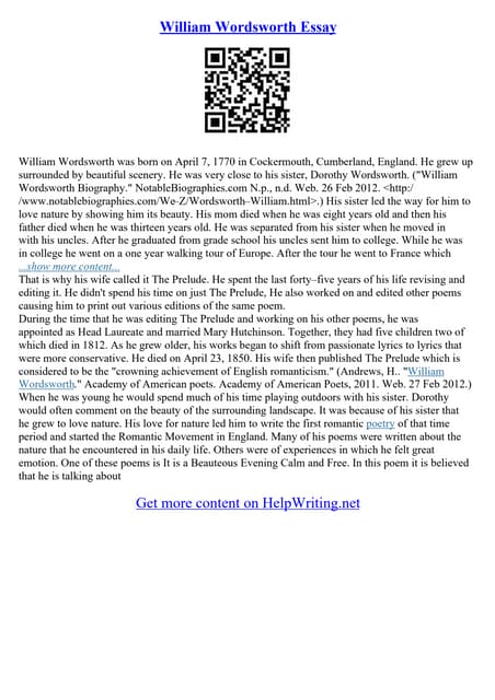 Life amd work of William Wordsworth | PPTX
