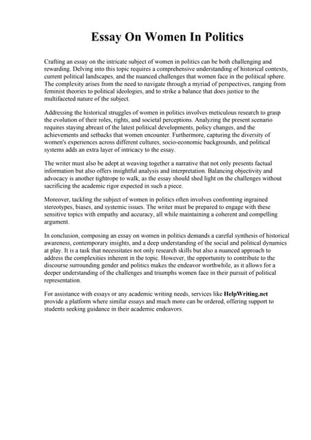 Women Suffrage Essay. Sinte Gleska University | PDF