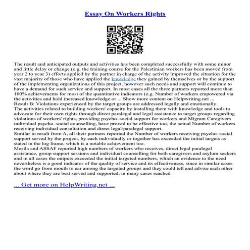 Essay On Workers Rights | PDF
