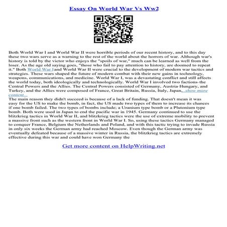 Essay On World War | PDF