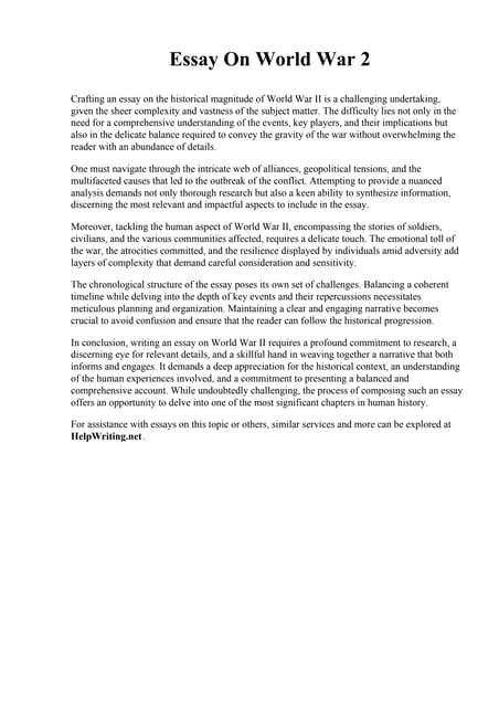 World War Ii Essay. Detroit Business Institute | PDF