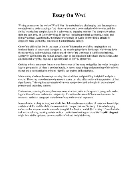 Causes Of World War One Essay.pdf