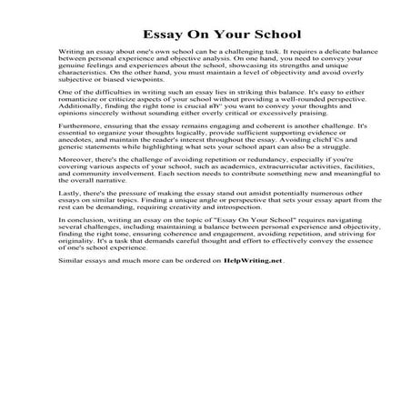Essay On Your School.pdfEssay On Your School. 007 My School Essay ...