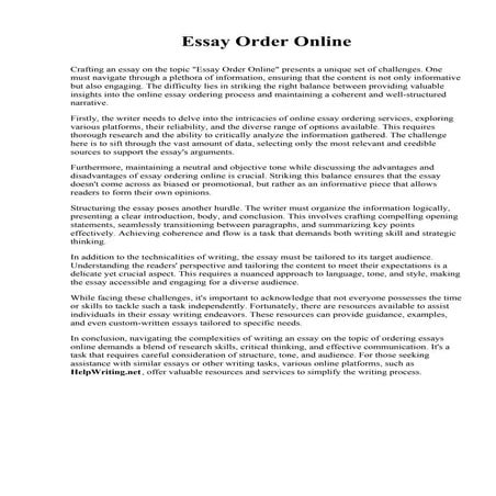 Essay Order Online. Florida Atlantic University | PDF | Homework and ...