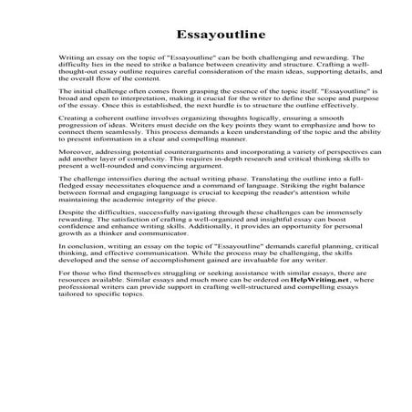 Interview Essay Outline | PDF