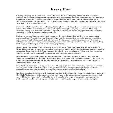 Assessment Essay Sample Pdf