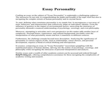 Essay Personality.pdf | Science