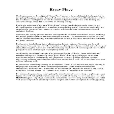 Essay Place. Texas County Technical College | PDF