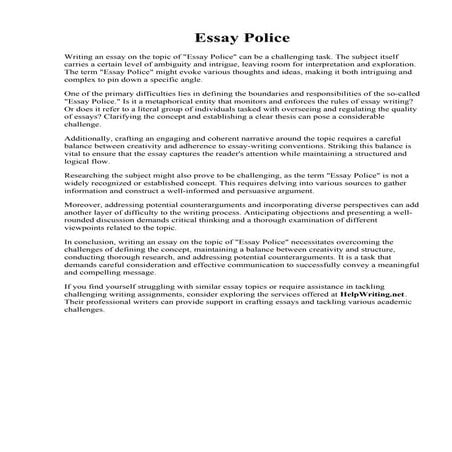 Essay Police | PDF