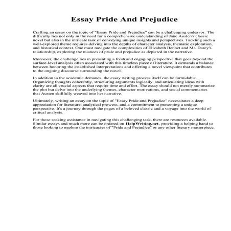 Essay Pride And Prejudice.pdfEssay Pride And Prejudice | PDF