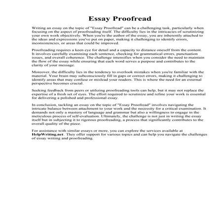 Essay Proofread. Tips for how to proofread effectively Infographic ...
