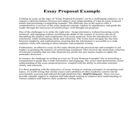 Essay Proposal Example.pdf | Homework and Study | Education
