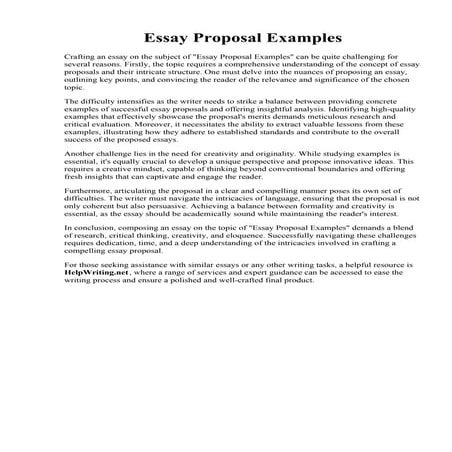 Essay Proposal Examples | PDF | Physical Therapy | Wellness
