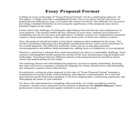 Essay Proposal Format | PDF | Physical Therapy | Wellness