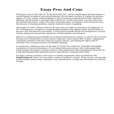Essay Pros And Cons.pdf