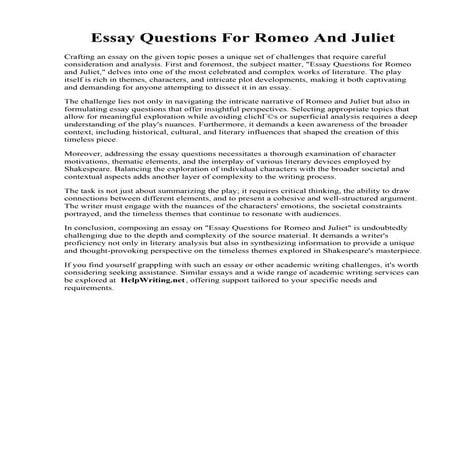 Essay Questions For Romeo And Juliet.pdf