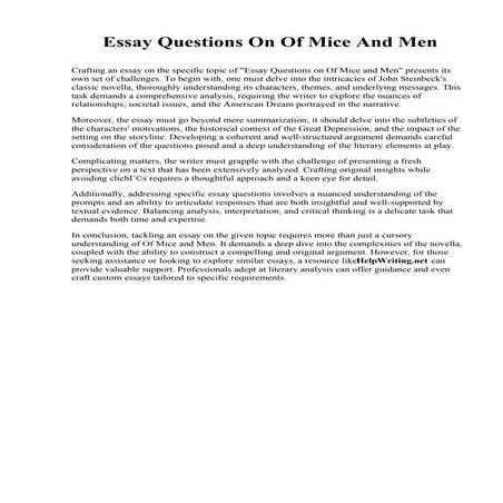 Essay Questions On Of Mice And Men.pdf