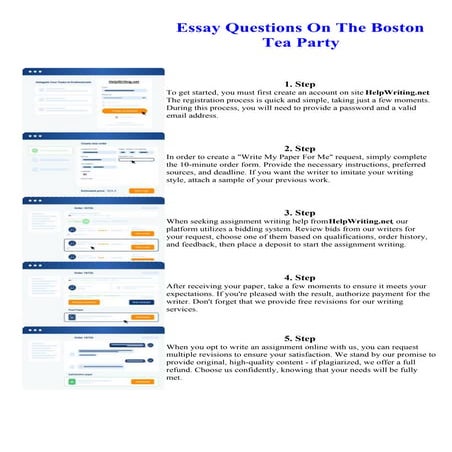 Essay Questions On The Boston Tea Party | PDF