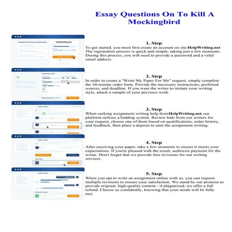 Essay Questions On To Kill A Mockingbird | PDF