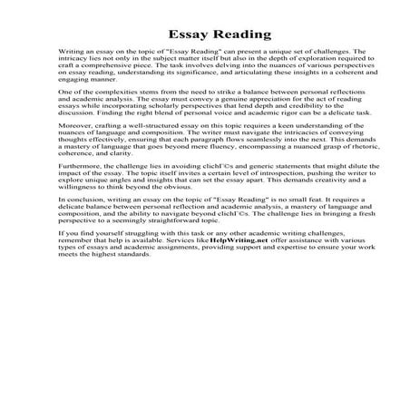 Essay Reading | PDF