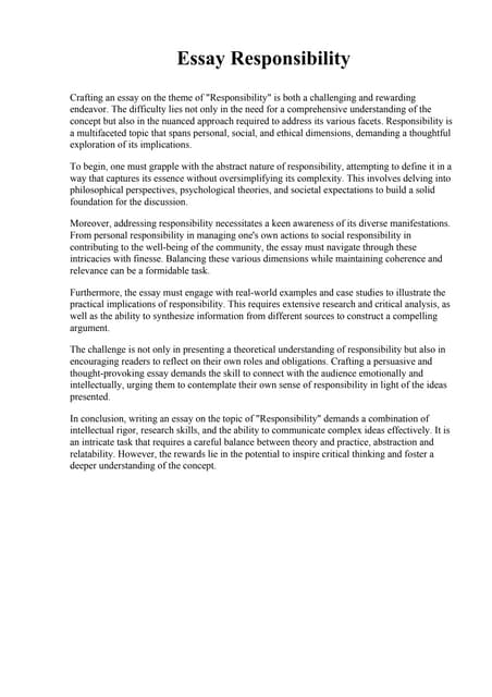 Essay On Being Responsible.pdf