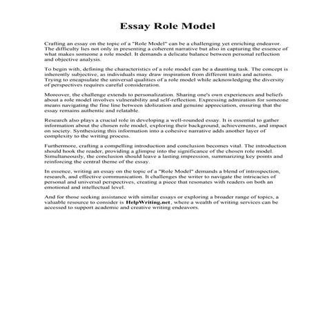Essay Role Model. Thomas Edison State University | PDF