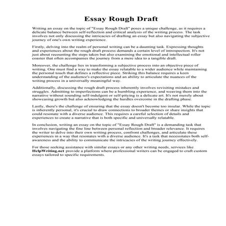 Essay Rough Draft | PDF