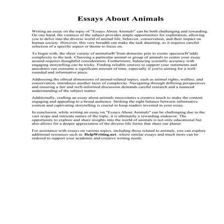 Essays About Animals.pdf | Pets