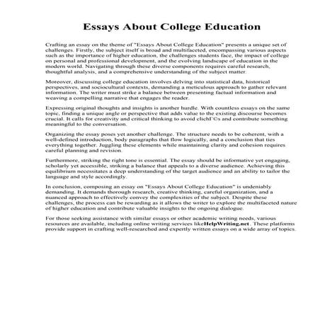 Essays About College Education.pdf | College Planning | College Education