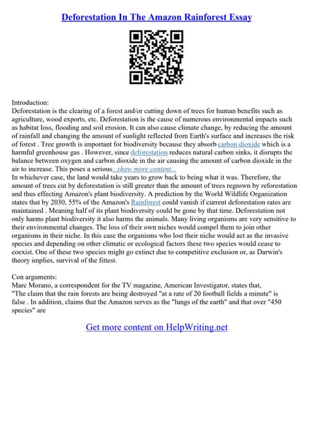 Amazon Rainforest Deforestation | PPT