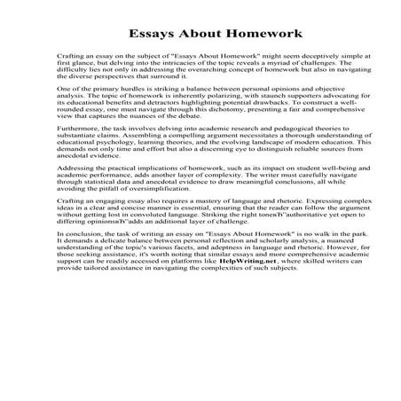 Argumentative Essay On Homework.pdf